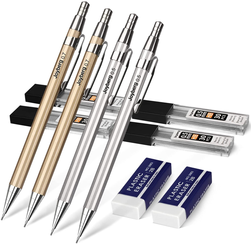 Art Mechanical Pencils Set Metal Drafting Sketching Drawing Pencil ...