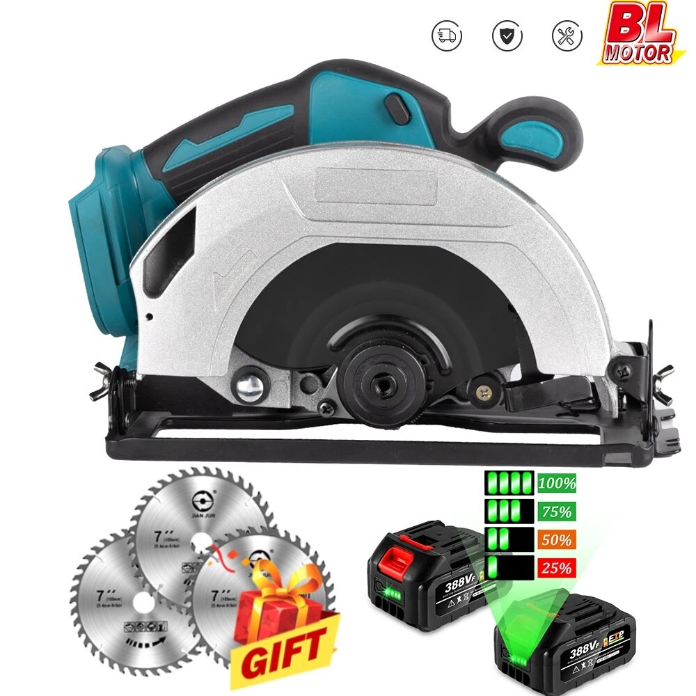 7 inç fırçasız dairesel testere 180mm 10800Rpm 3 testere bıçağı akülü ...