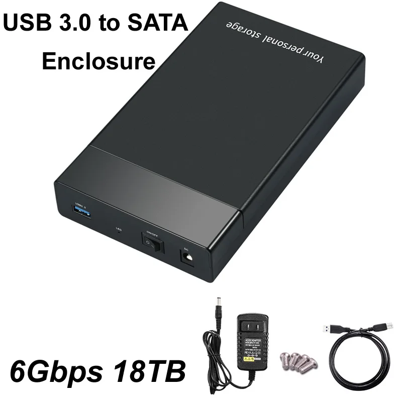 USB 3.0 SATA III HD 3.5 vaka harici sabit Disk sürücü muhafaza kutusu ...